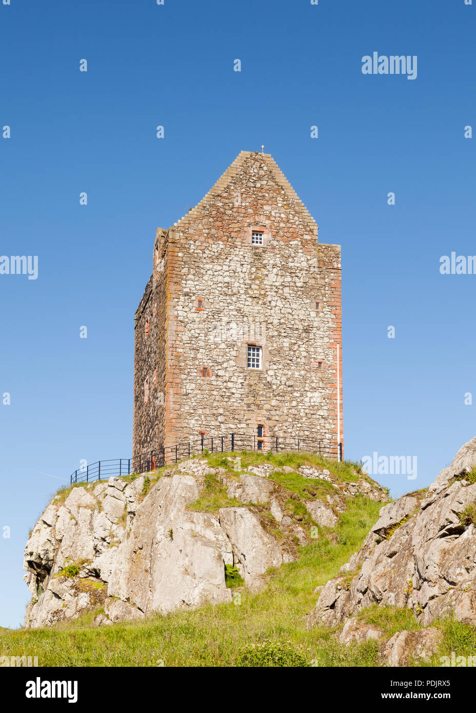 A close up picture of Smailholm tower in the Scottish Borders. The ...