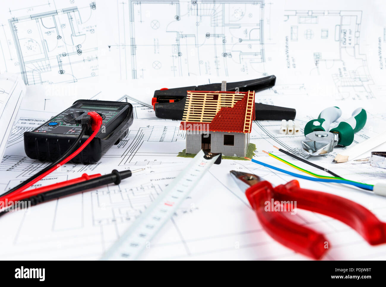 Electrical planning for a house Stock Photo - Alamy