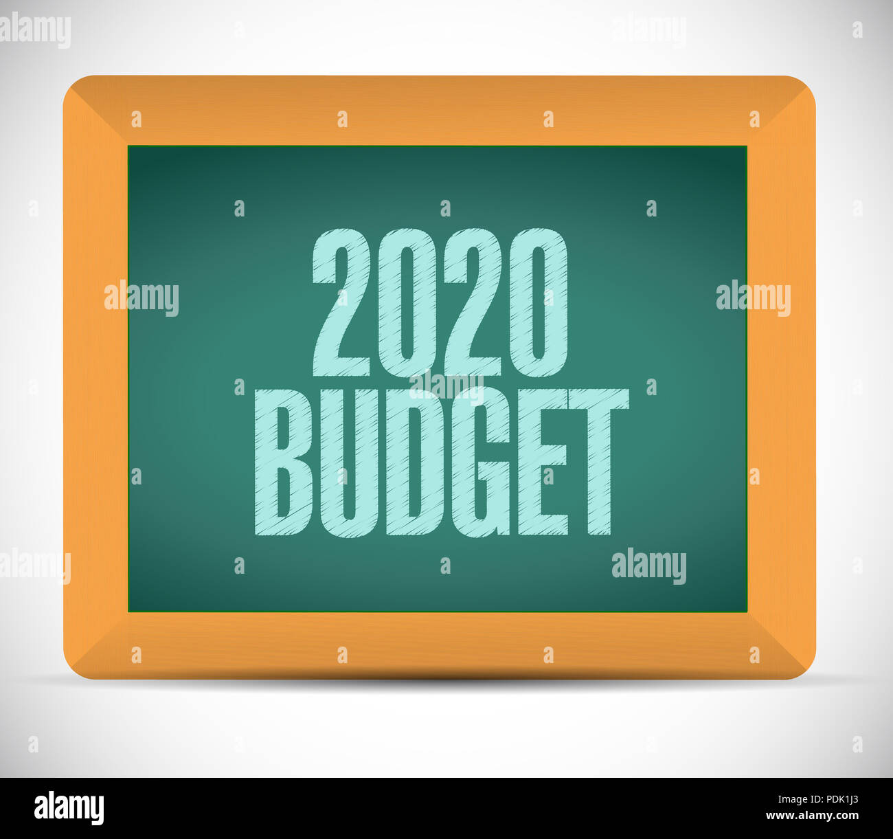 2020 budget chalkboard message isolated over a white background Stock ...