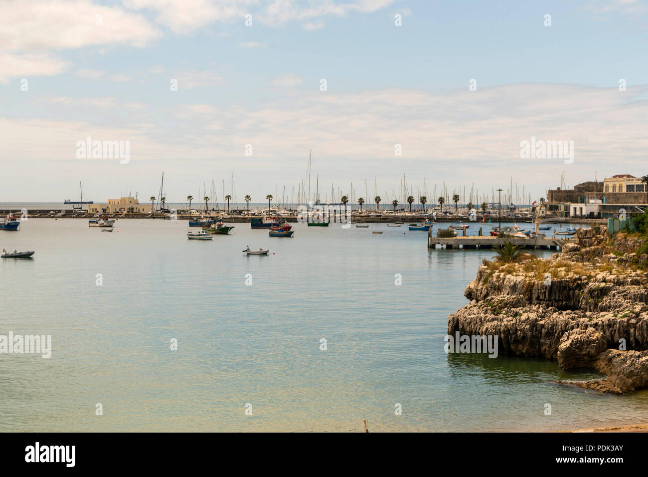 Portugal, Cascais near Lisbon, seaside town with beach and port ...