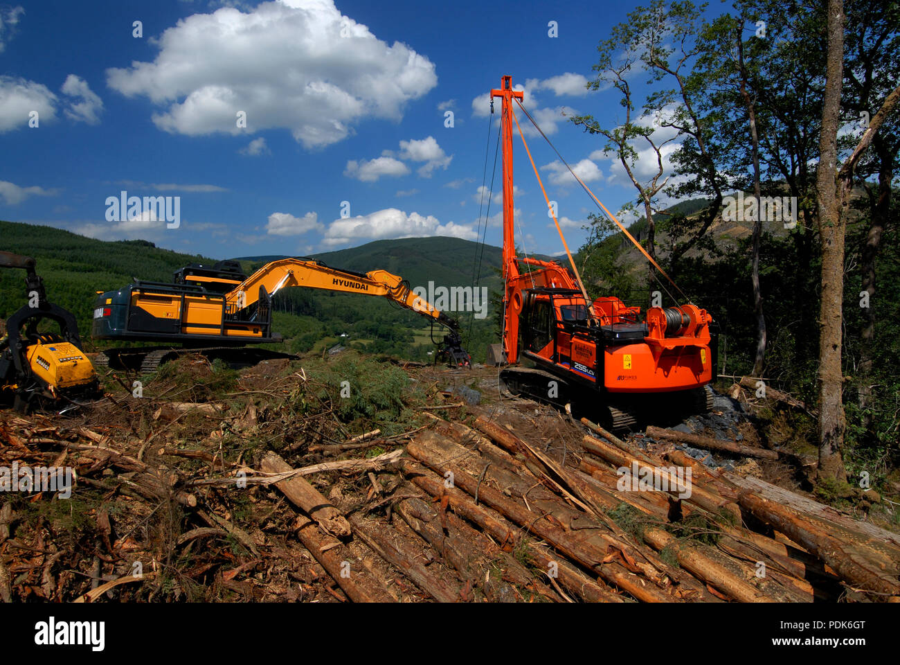 Forestry Operations Mid-Wales, Wales UK Stock Photo - Alamy