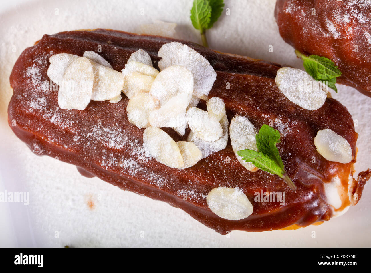 Sweet tasty choco Eclair Stock Photo - Alamy