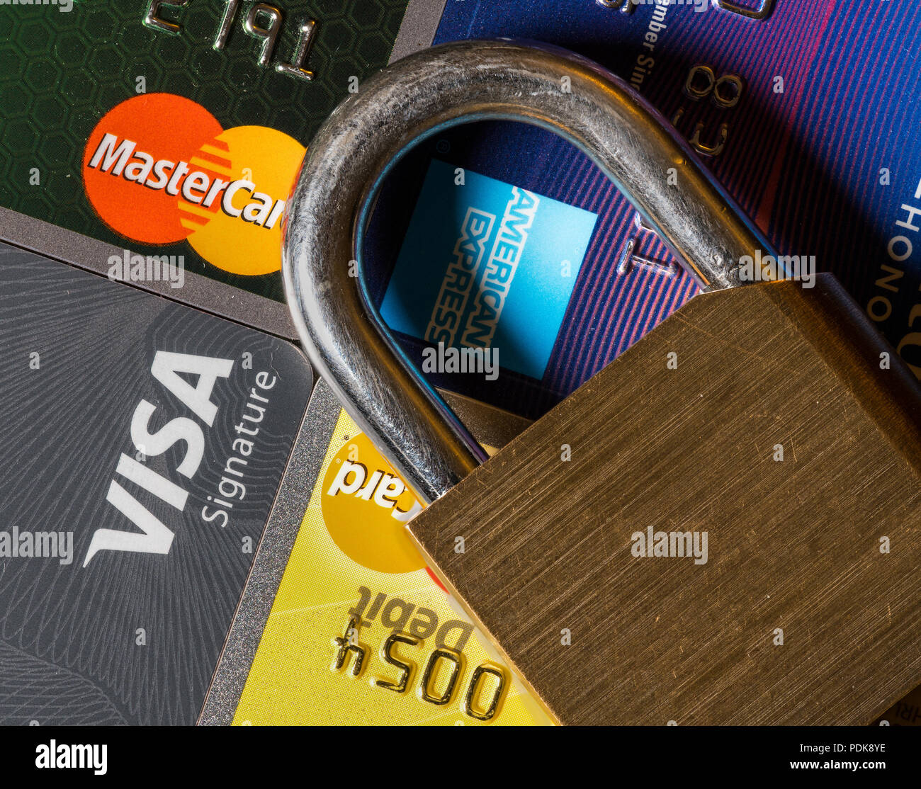 Concept for credit lock or freeze using padlock Stock Photo - Alamy