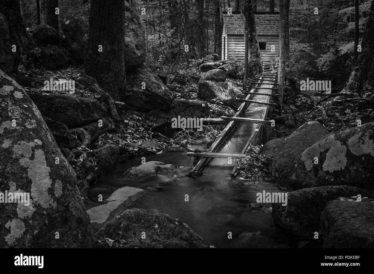 mill, wooden flume, Alfred Reagan Place, Roaring Fork Motor Nature ...