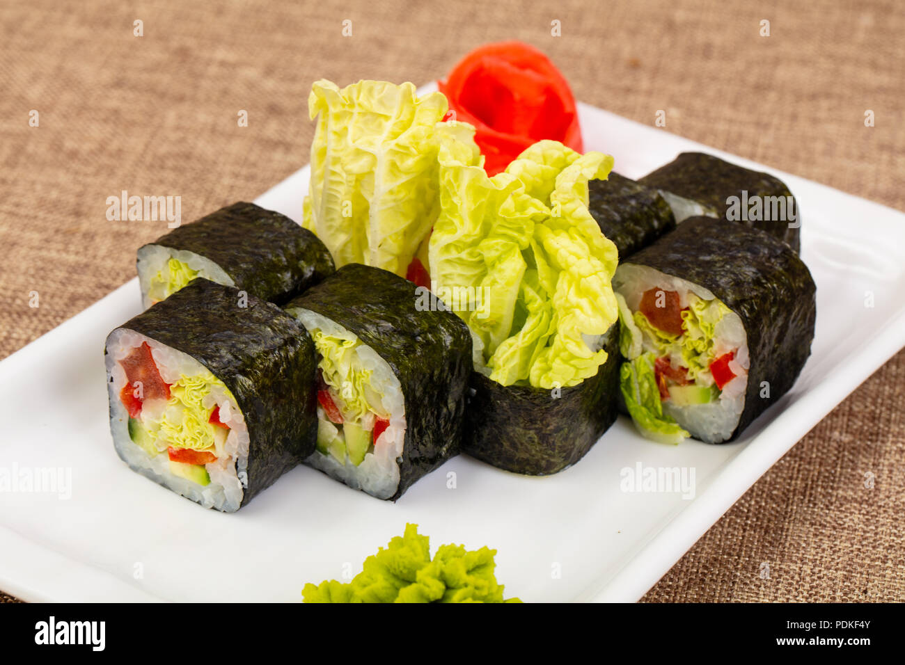 Japanese traditional cold vegetable roll Stock Photo - Alamy