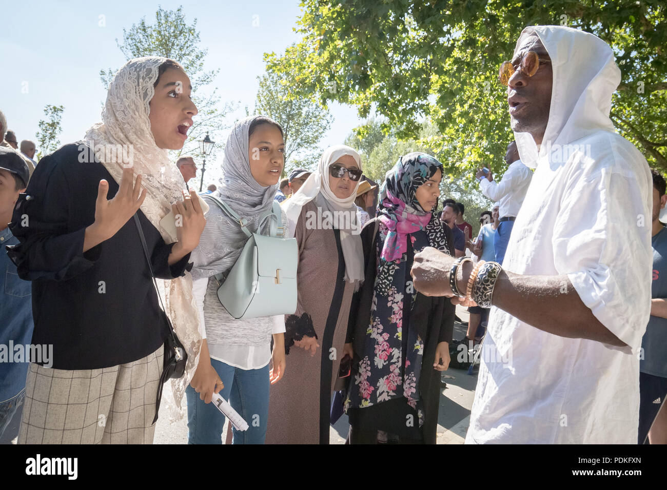 Preaching and debates at Speakers’ Corner, the public speaking area ...
