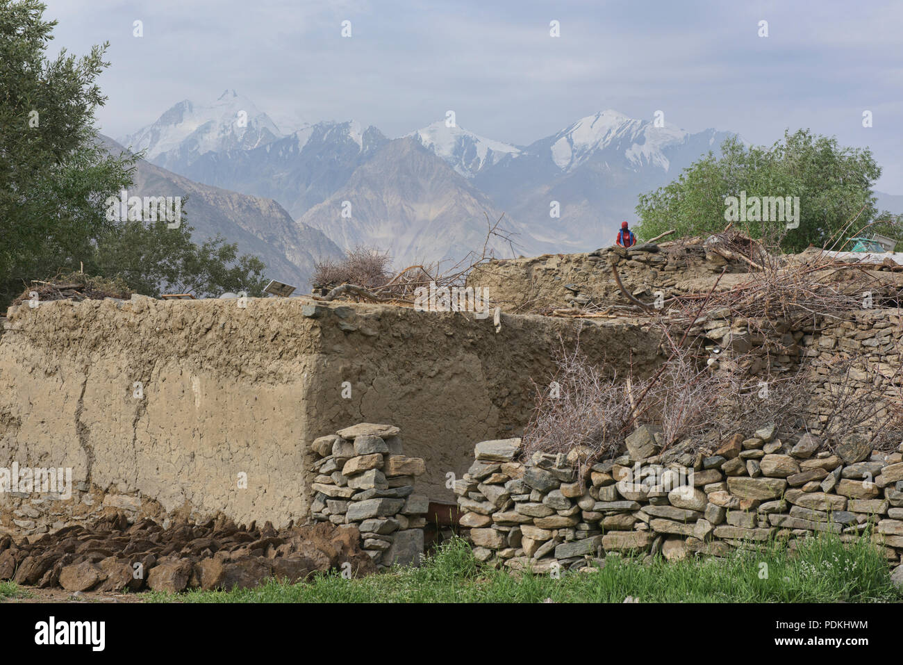 Traditional home in the Wakhan Valley with the Afghanistan Hindu Kush ...