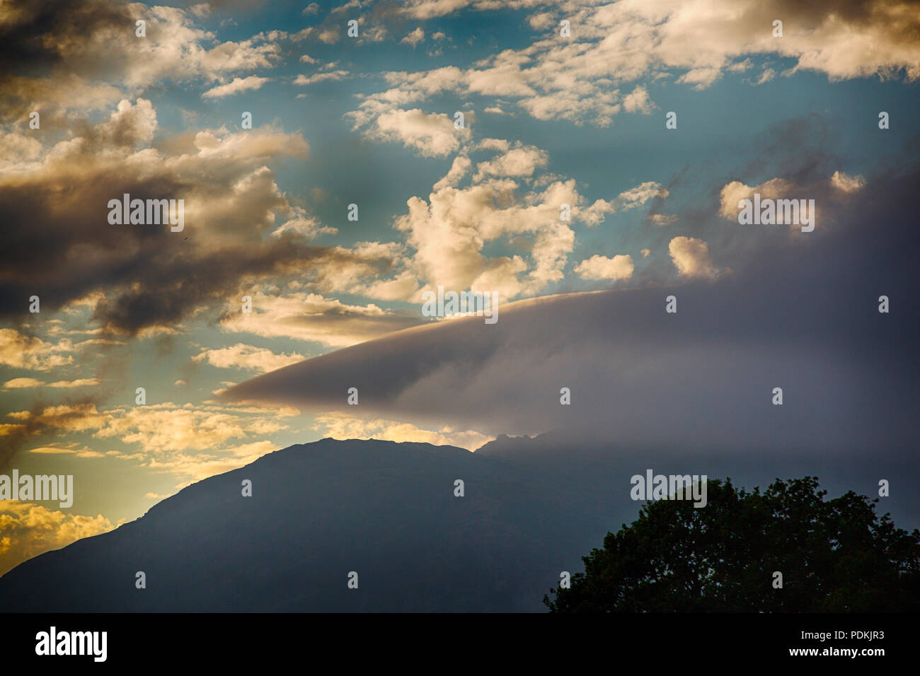 Interesting cloud patterns over Fairfield, Lake District, UK Stock ...