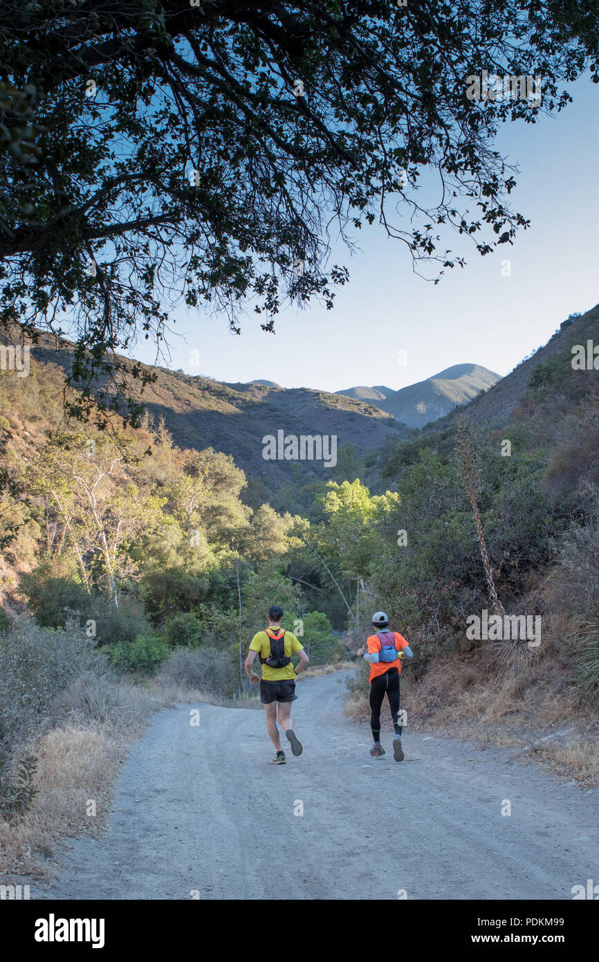 Trail runners on the Holy Jim trail in the Cleveland national forest ...