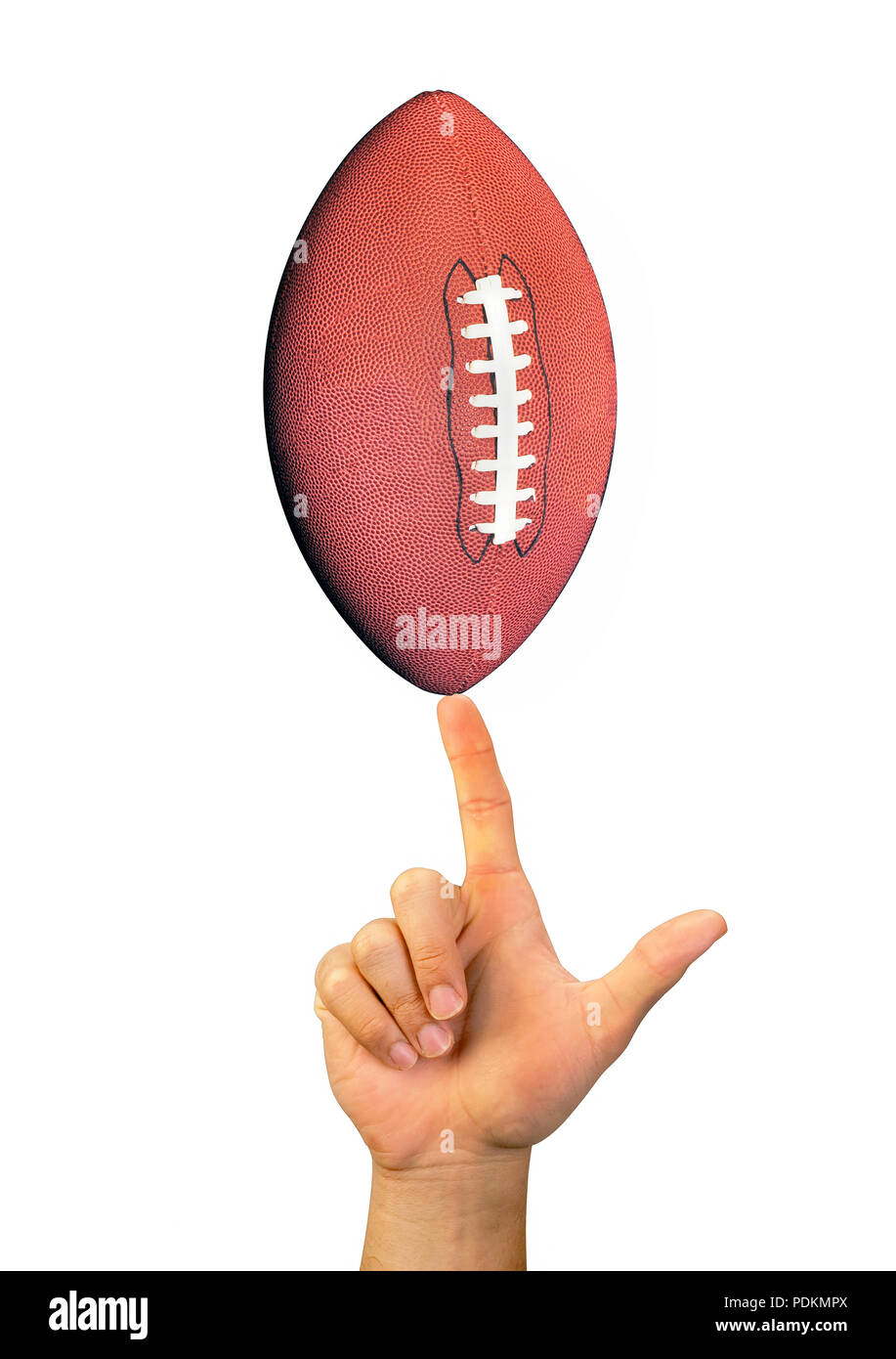Time for football season, spinning football on finger Stock Photo - Alamy
