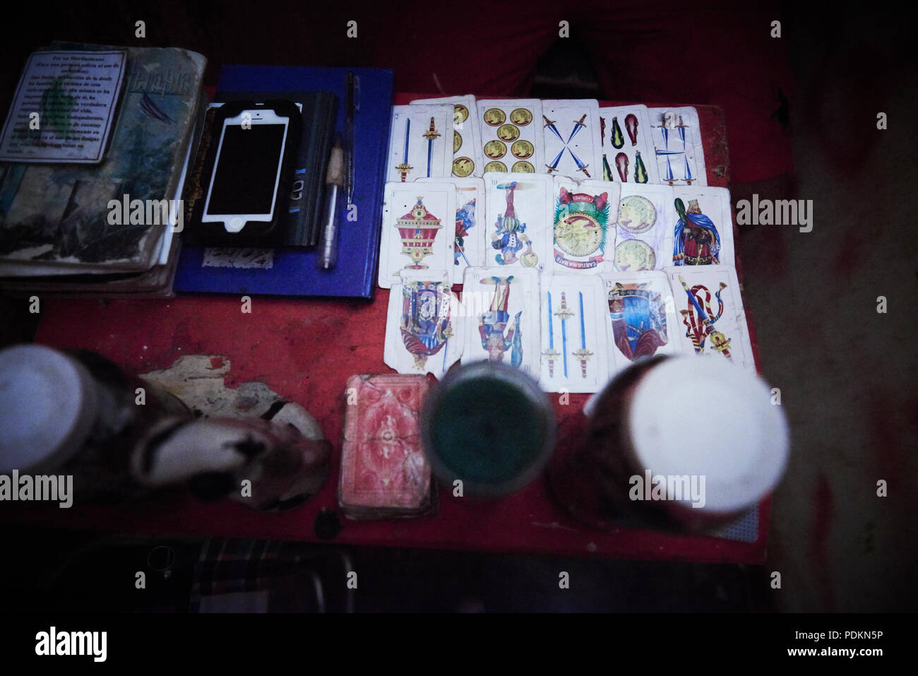 Black magic Brujos or witch doctors, in Catemaco, Veracruz. Surrounded ...