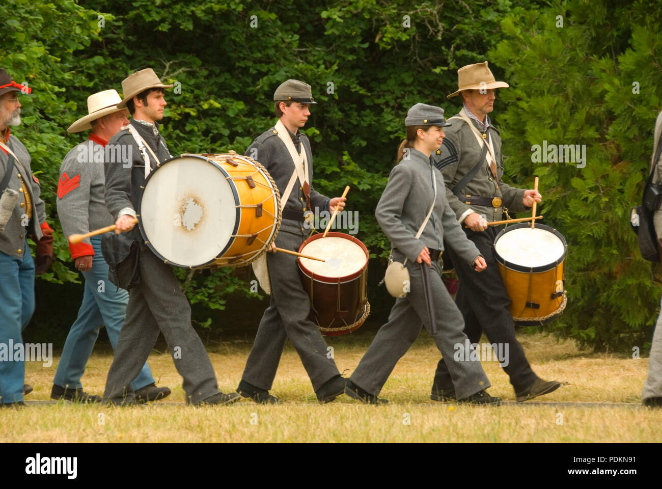 Confederate drummers, Civil War Re-enactment, Willamette Mission State ...
