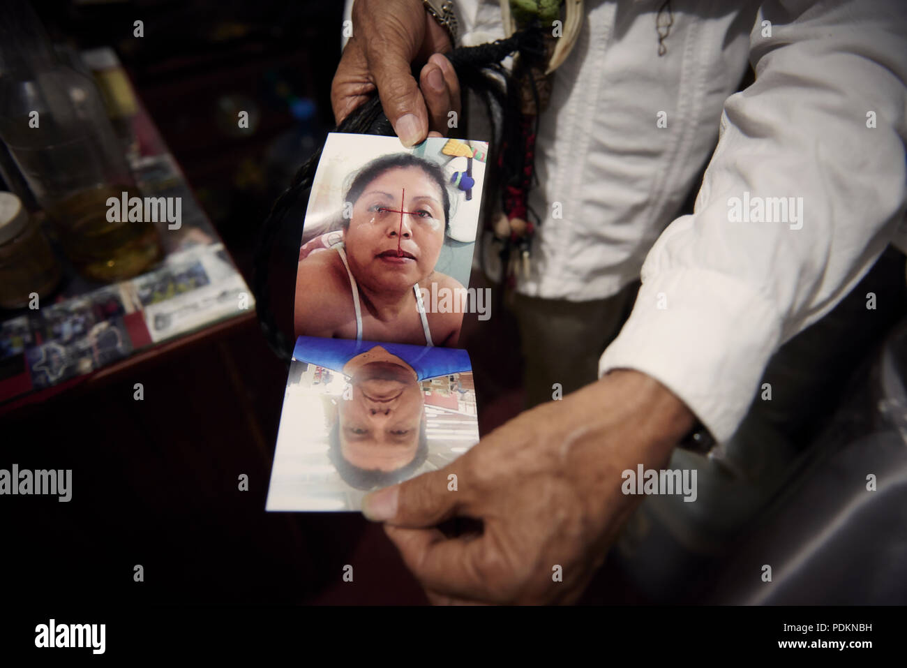 Black magic Brujos or witch doctors, in Catemaco, Veracruz. Surrounded ...