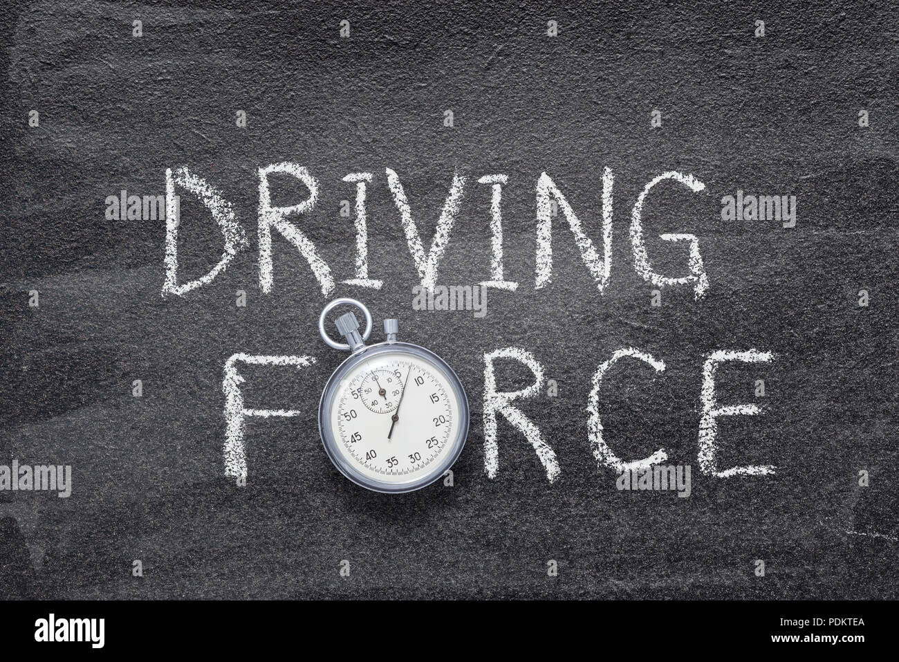driving force phrase handwritten on chalkboard with vintage precise ...