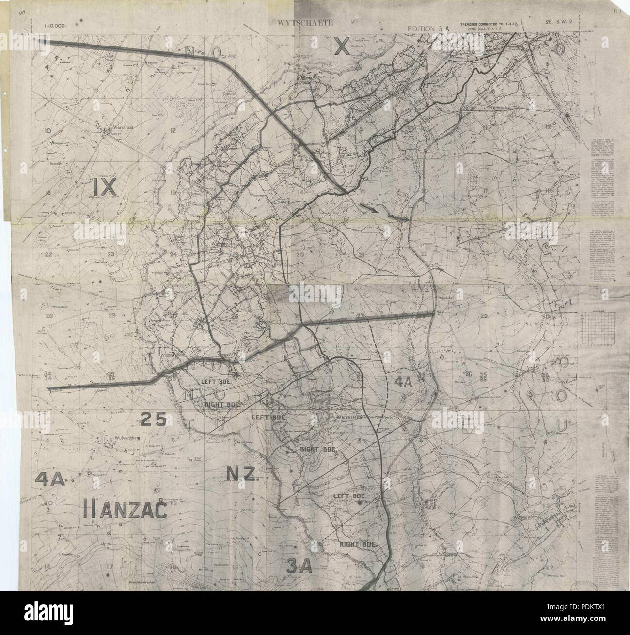 22 Battle of Messines - 1-10000 planning map Stock Photo - Alamy