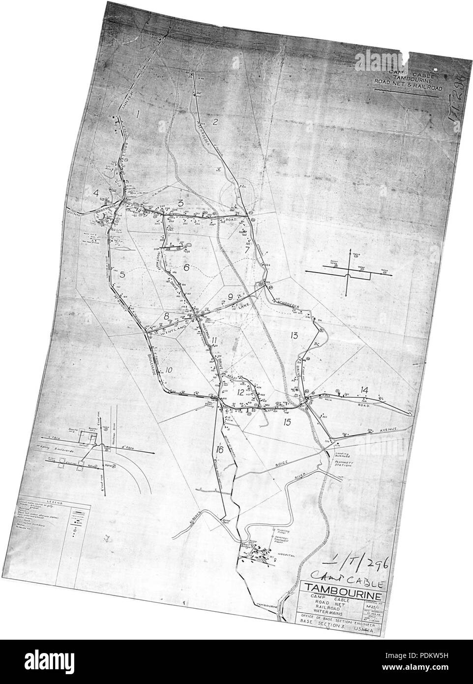 29 Camp Cable area plan number 1 T 296 (georeferenced Stock Photo - Alamy