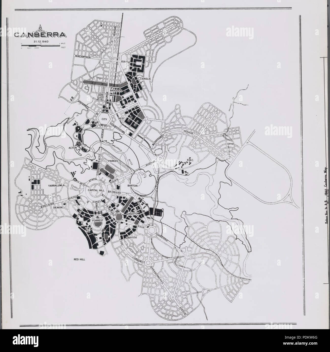 30 Canberra NCDC 1940 MAP Stock Photo - Alamy