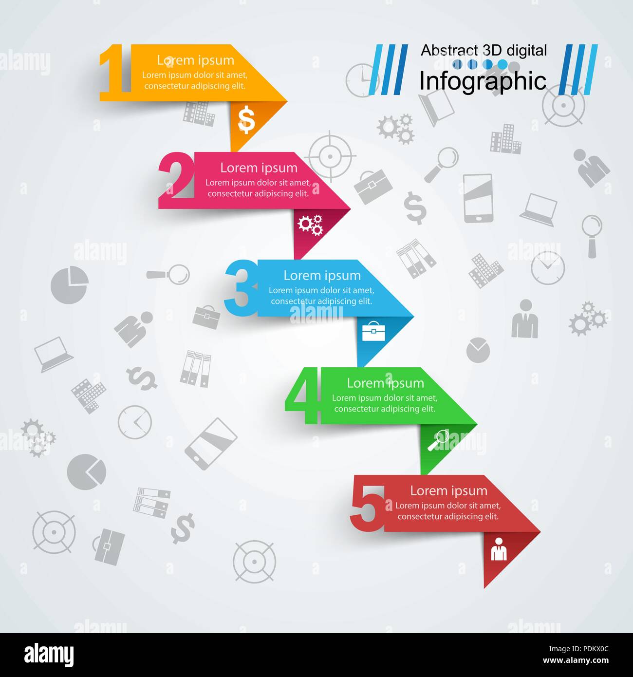 Business color infographic. Number icon. Marketing icon Stock Vector ...