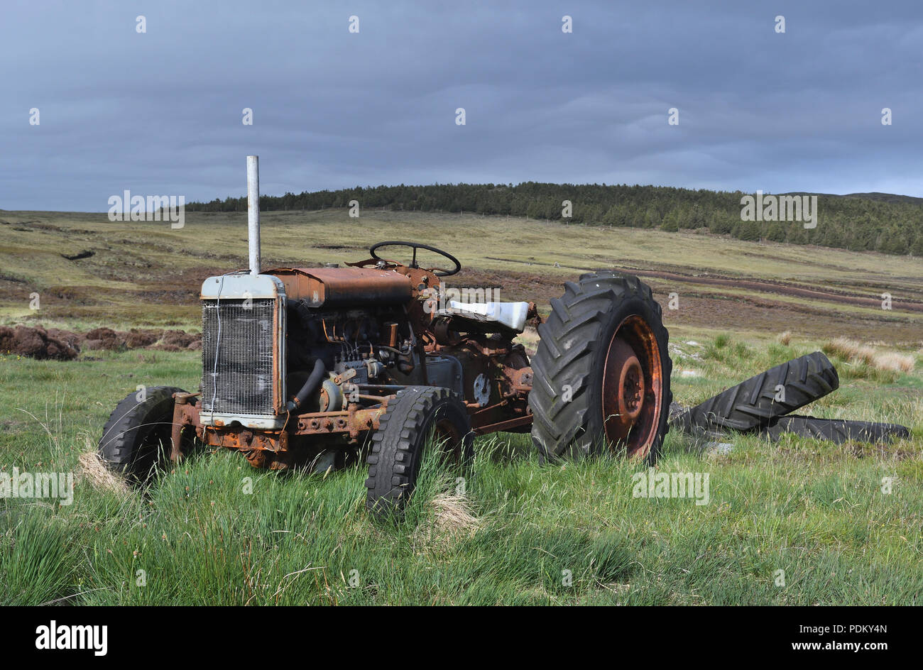 abandoned tractor;artwork;sollas road;north uist;scotland Stock Photo ...