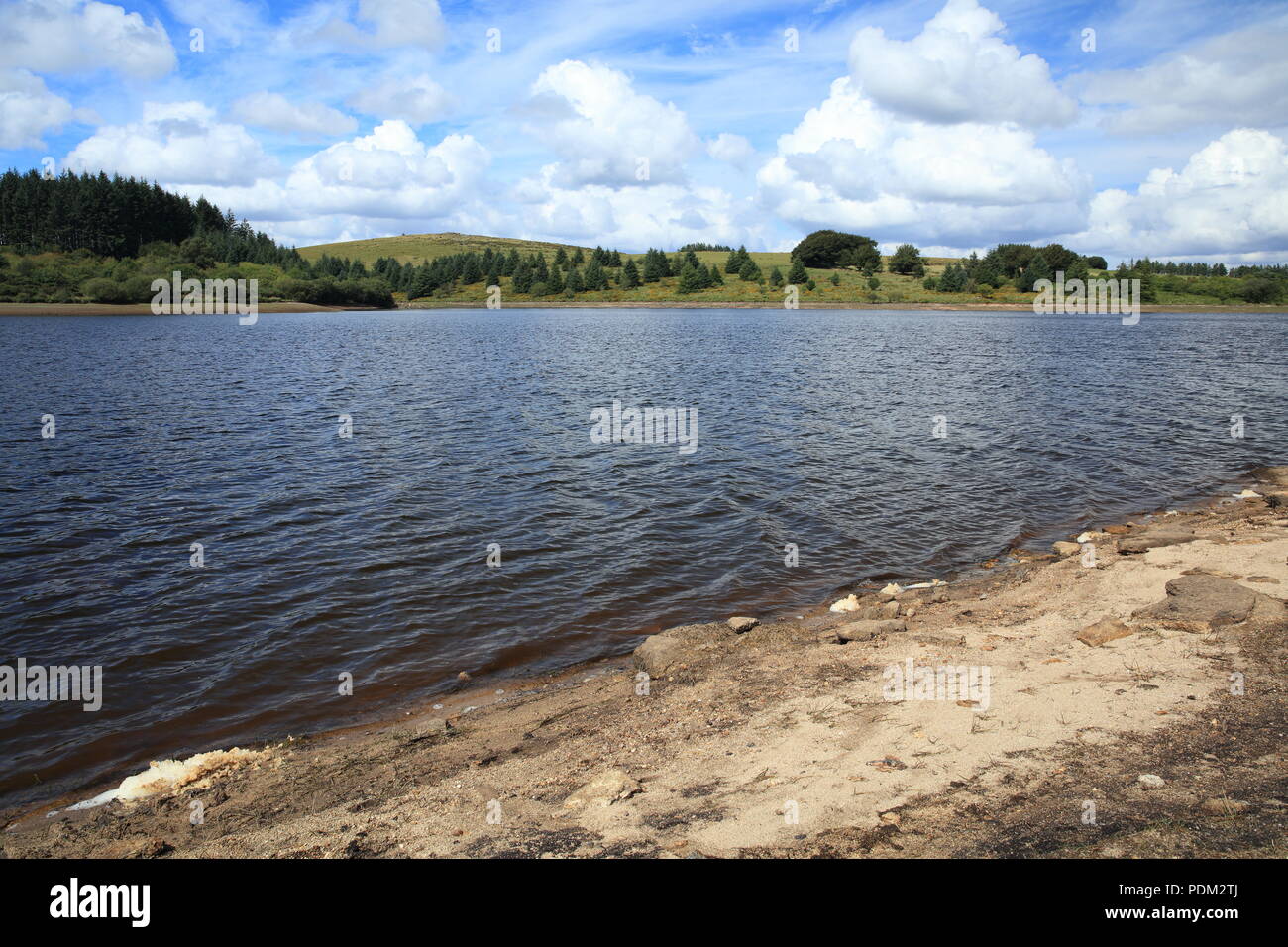 Fernworthy reservoir showing signs of drought, Dartmoor National Park ...
