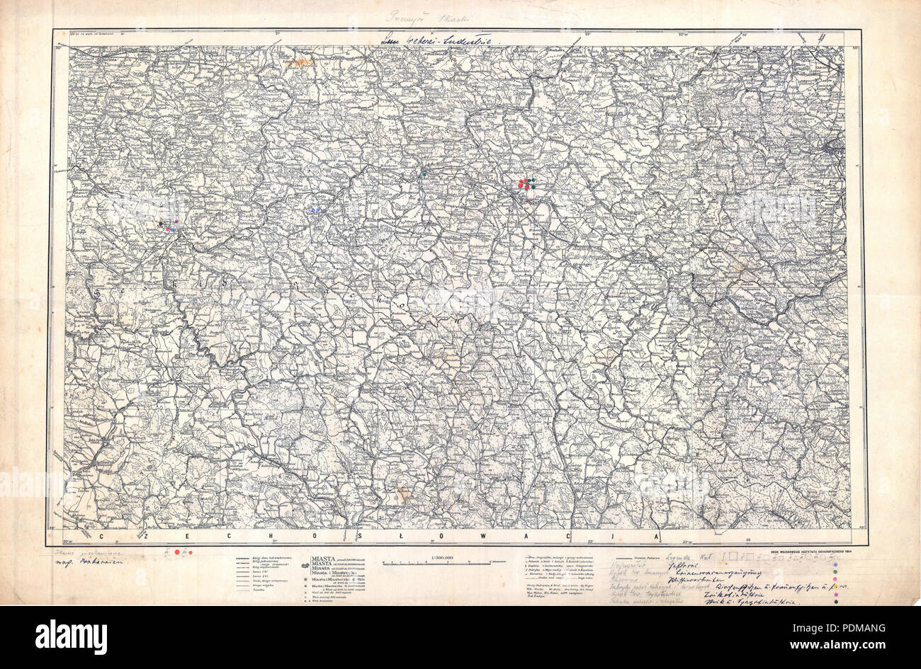 378 WIG Mapa Operacyjna Polski - 85 Nowy Sącz 1934 Stock Photo - Alamy