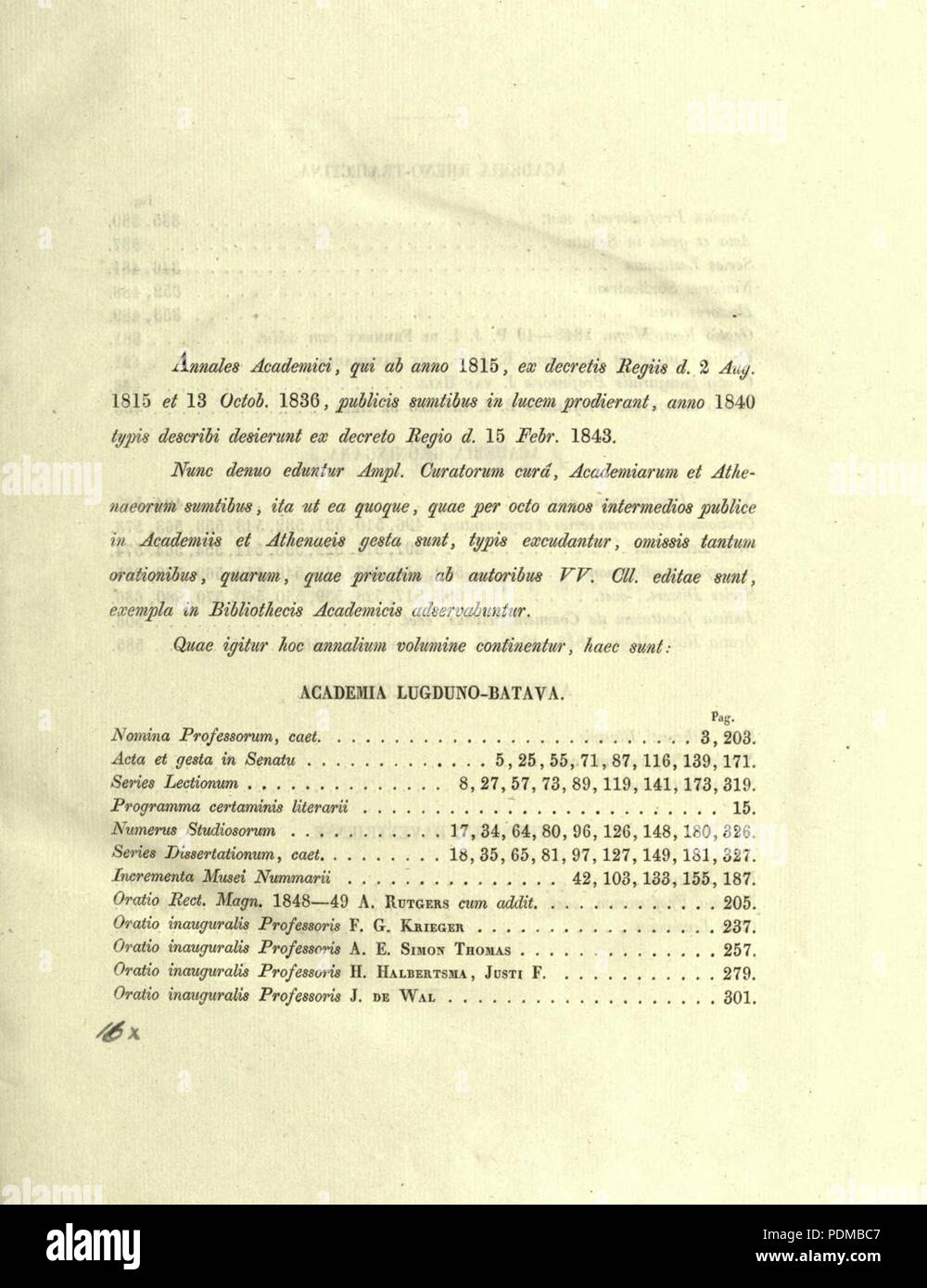 Annales Academici - Hagae-Comitis Stock Photo - Alamy