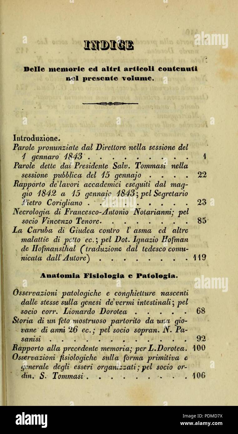 Annali dell'Accademia degli Aspiranti Naturalisti (Page 409 Stock Photo ...