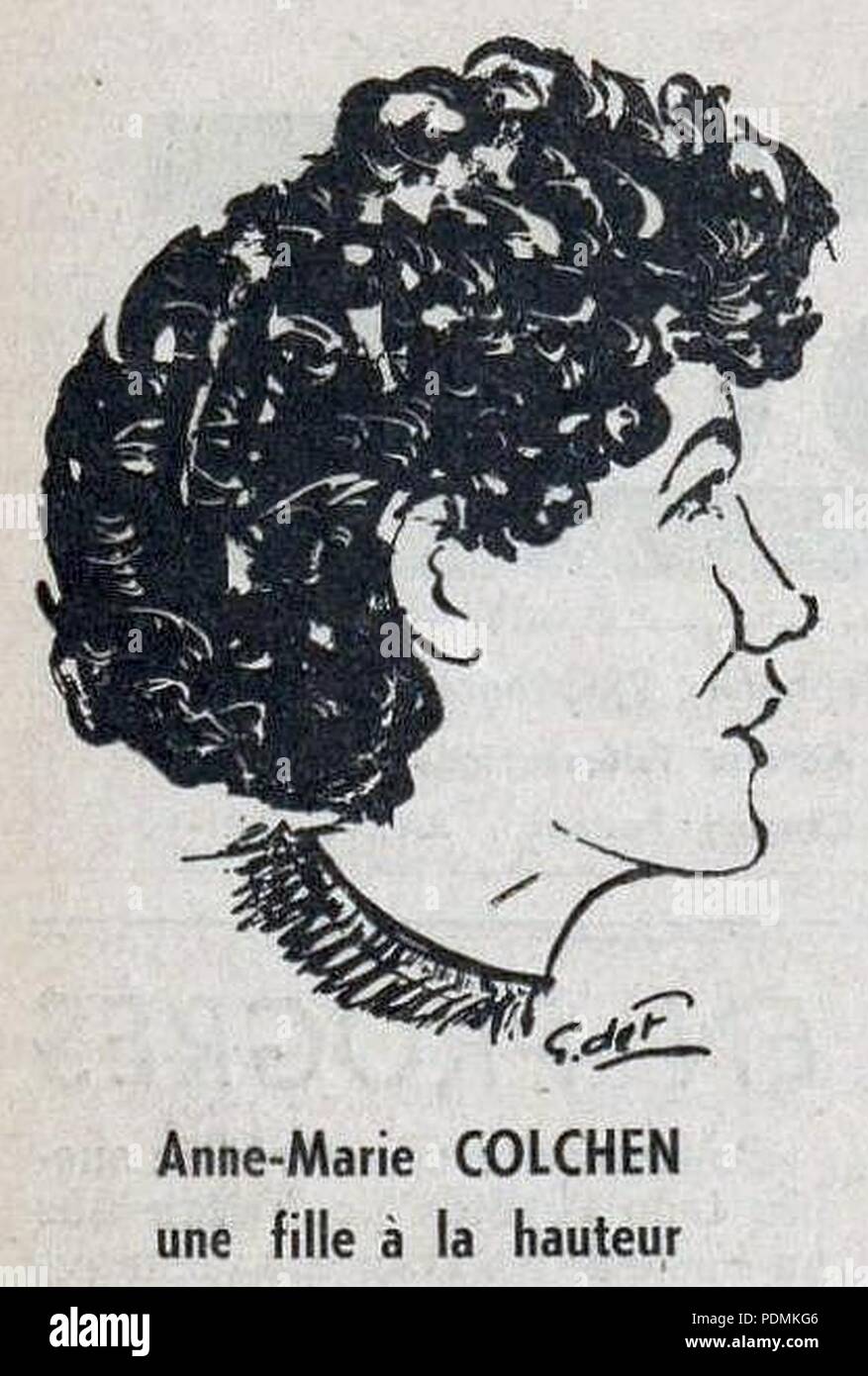 Anne-Marie Colchen, 'croquée' en 1946 Stock Photo - Alamy