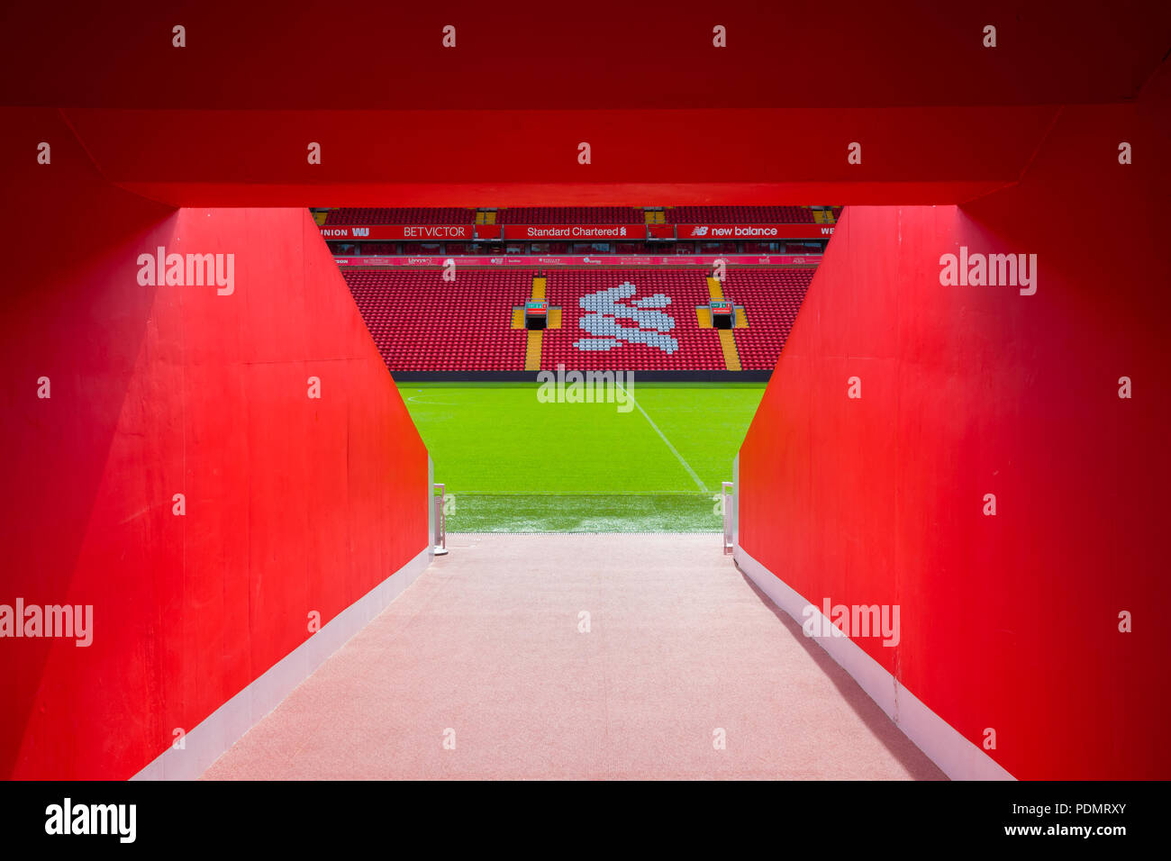 LIVERPOOL, UNITED KINGDOM - MAY 17 2018: Anfield stadium, the home ...