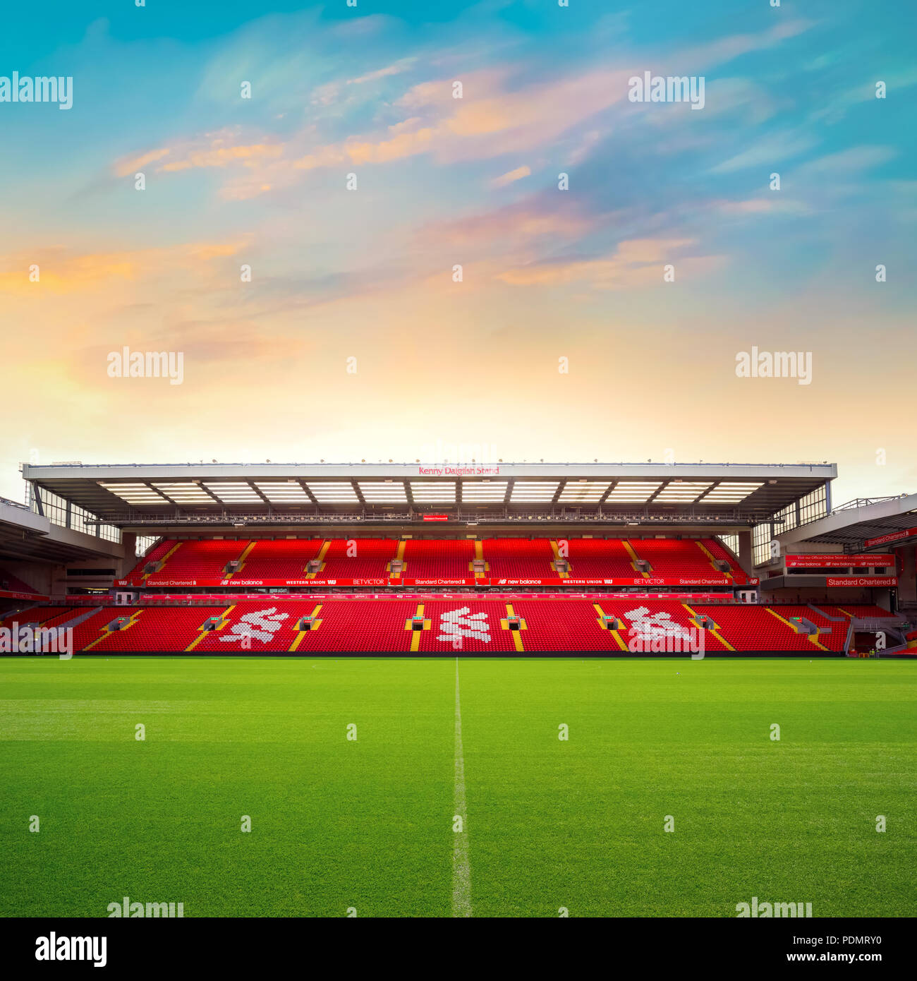LIVERPOOL, UNITED KINGDOM - MAY 17 2018: Anfield stadium, the home ...