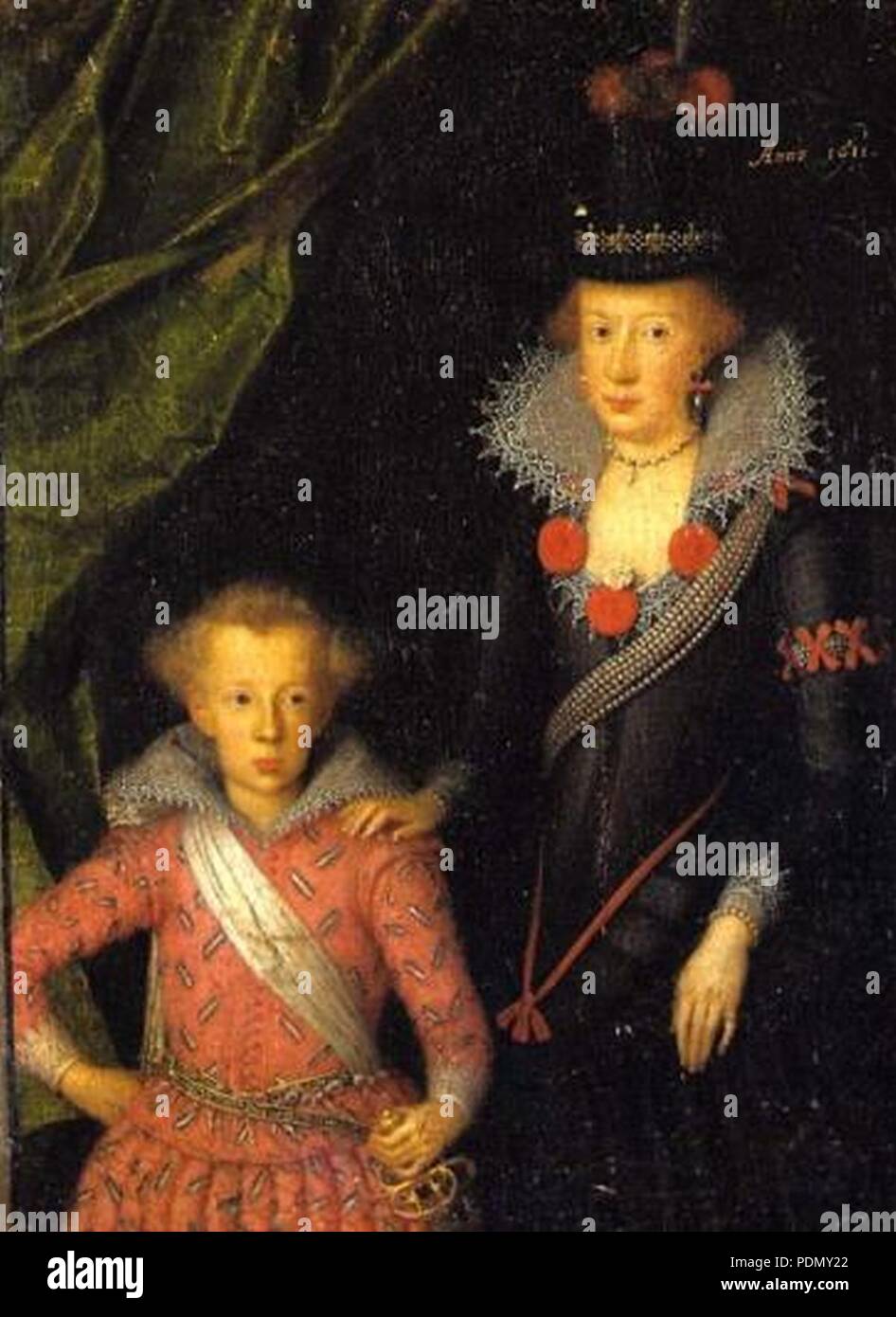 Anne Catherine of Denmark with Christian Prince Elect 1611 Stock Photo ...