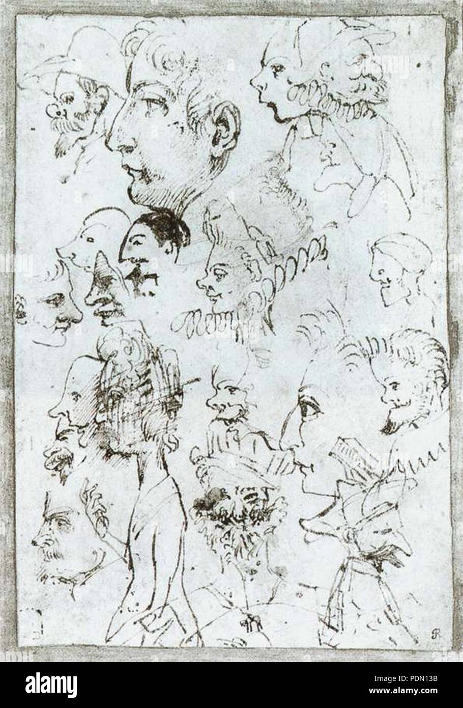 Annibale Carracci - Sheet of caricatures Stock Photo - Alamy