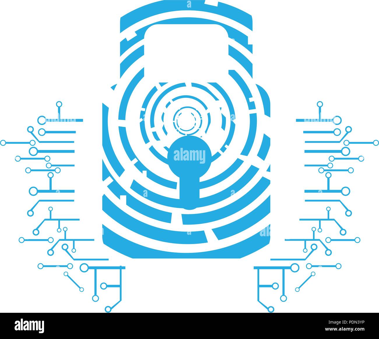 Isolated lockpad on a network. Cyber Security Stock Vector Image & Art ...