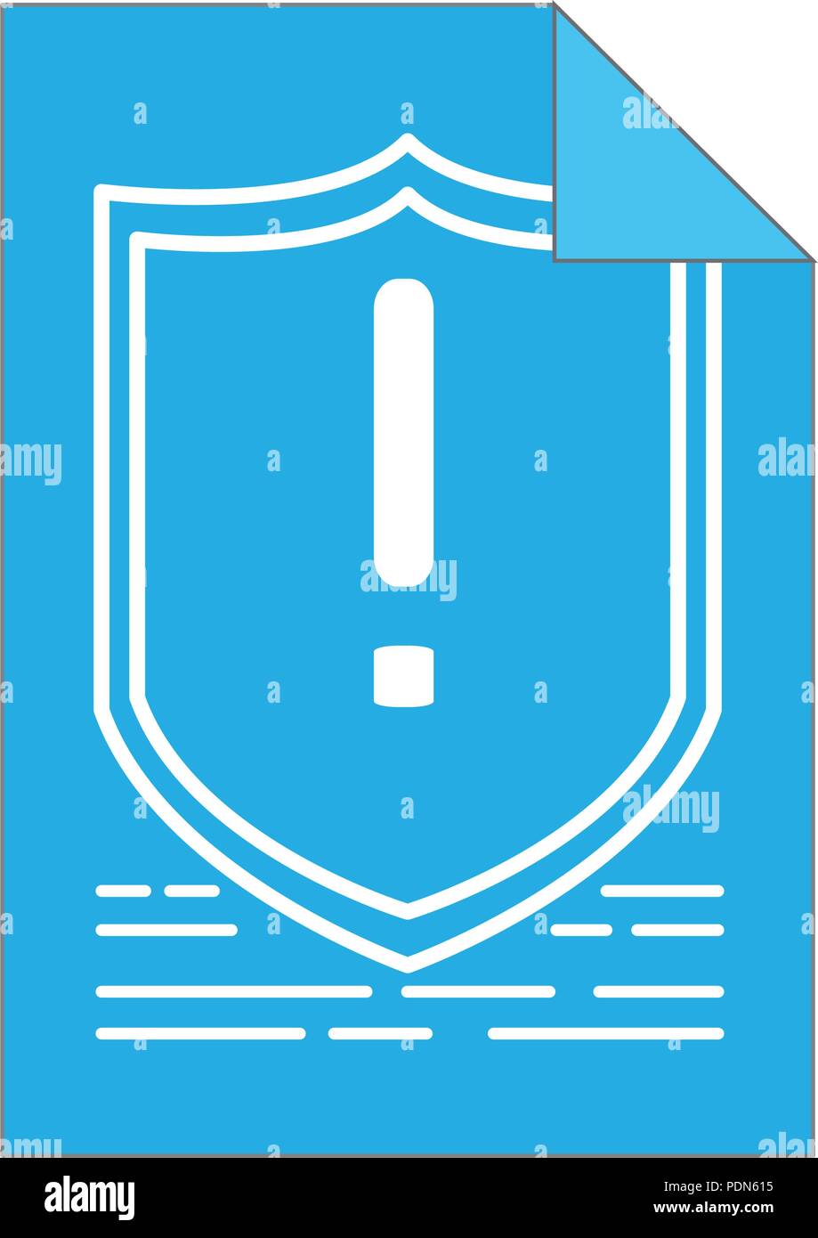 Warning symbol on a paper. Cyber security Stock Vector Image & Art - Alamy