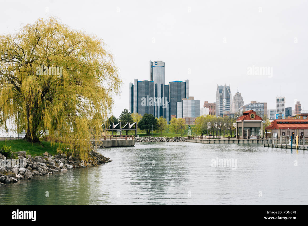 Harbor at Milliken State Park, in Detroit, Michigan Stock Photo - Alamy
