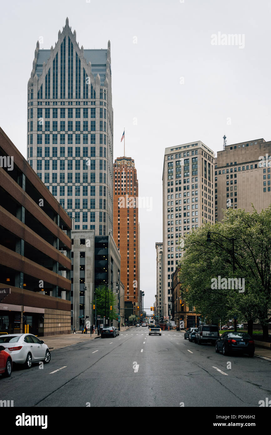 Modern skyscrapers in downtown Detroit, Michigan Stock Photo - Alamy