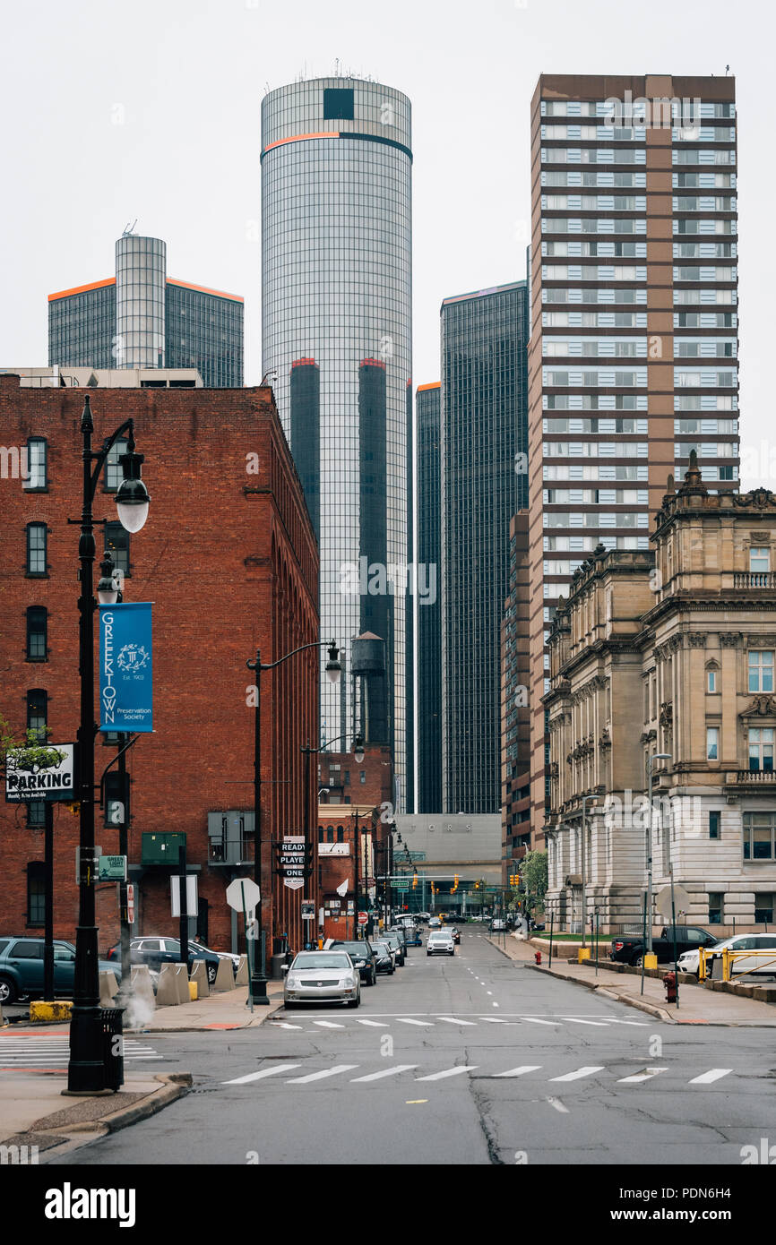Modern skyscrapers in downtown Detroit, Michigan Stock Photo - Alamy
