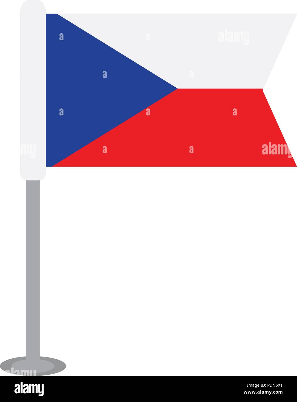 Czech flag pole Stock Vector Images - Alamy