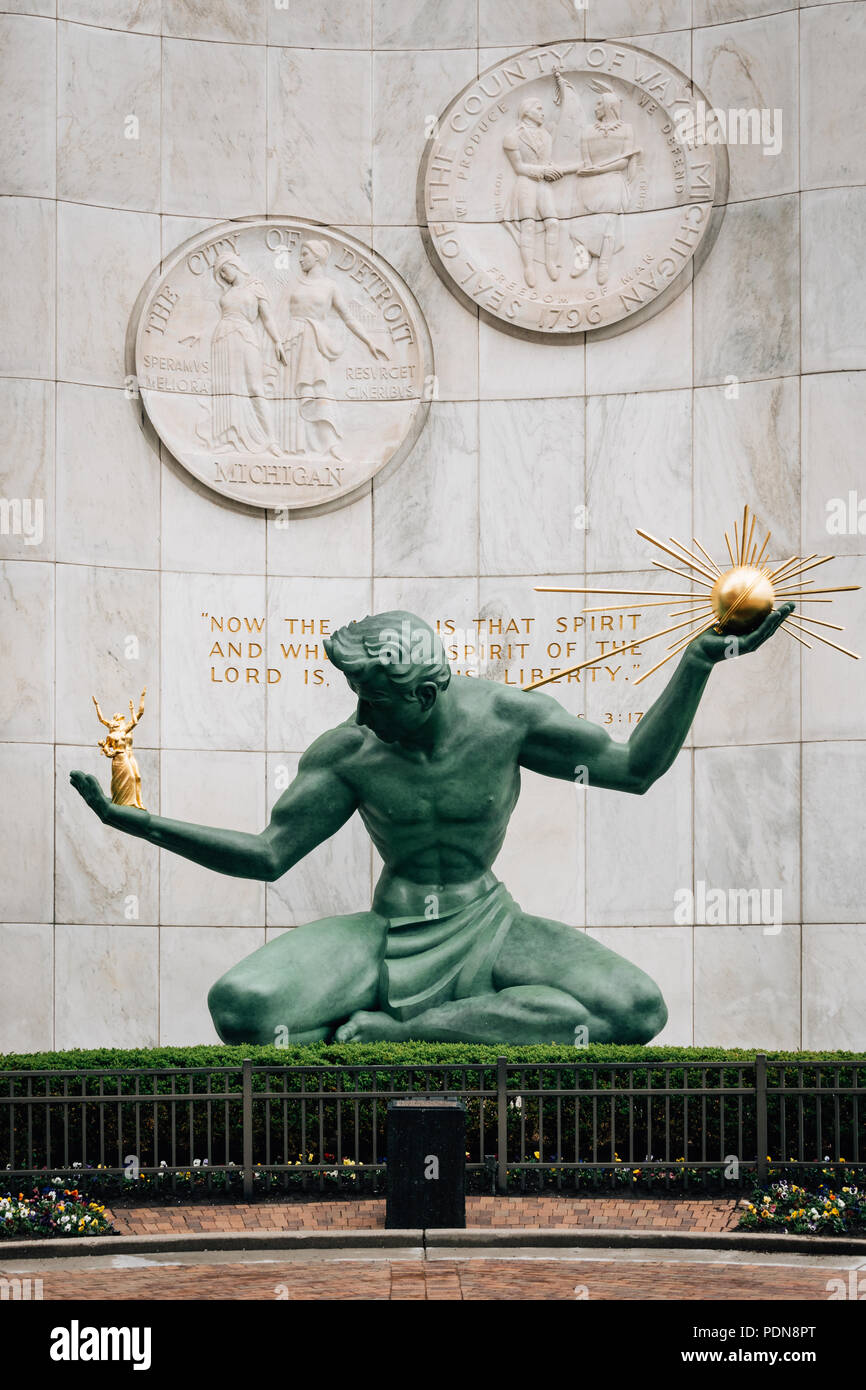 The Spirit of Detroit monument, in Detroit, Michigan Stock Photo - Alamy