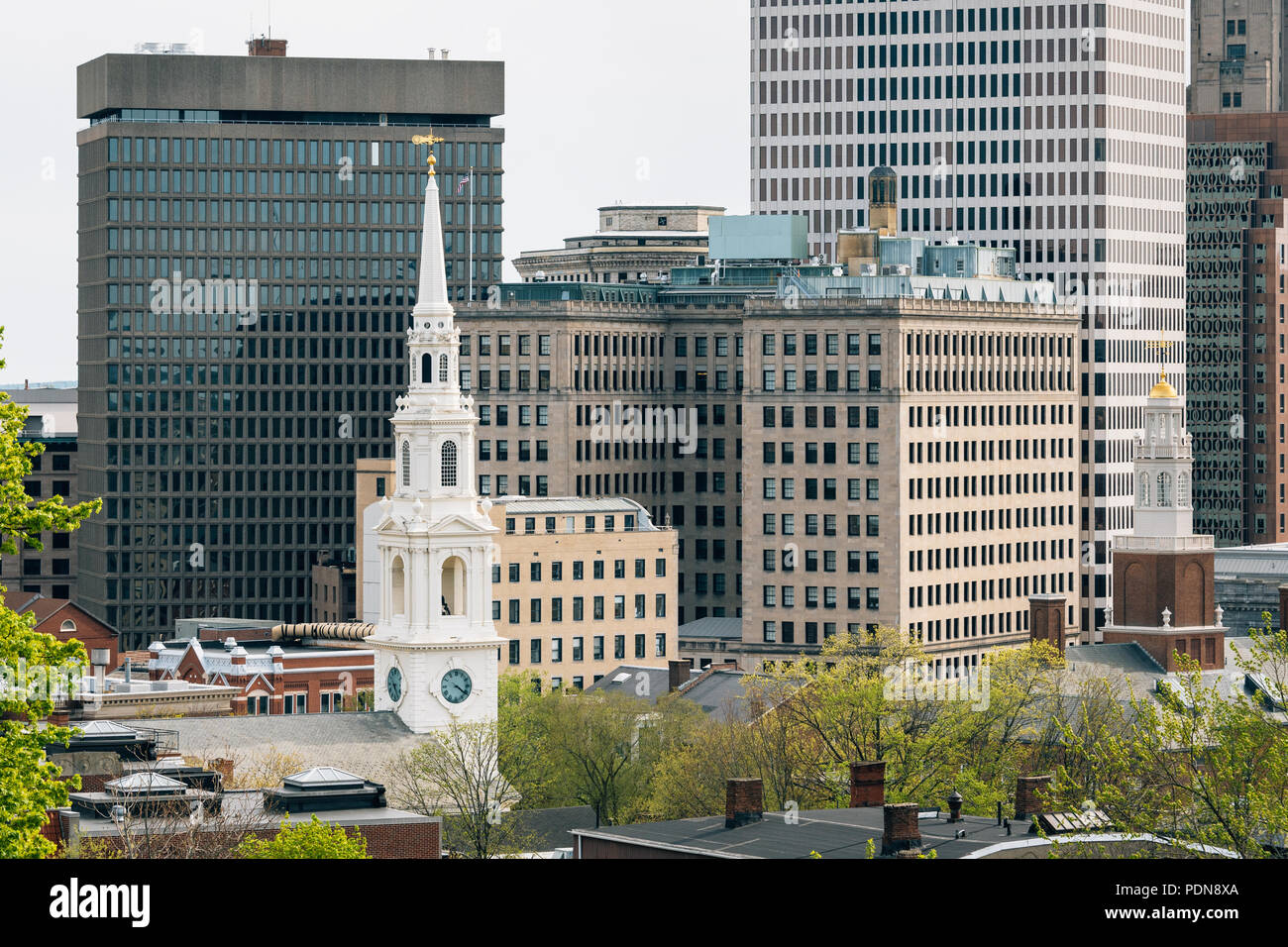 View of the skyline from Prospect Terrace, in Providence, Rhode Island ...