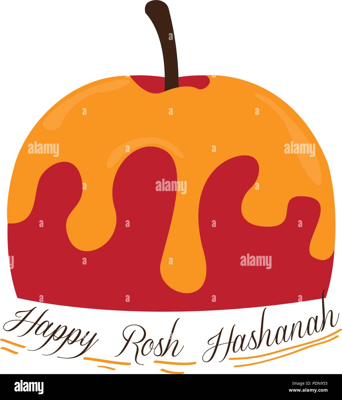Isolated apple with honey. Rosh hashanah Stock Vector Image & Art - Alamy