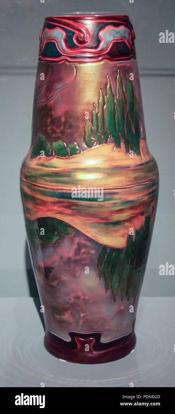 Apáti Abt - Vase with panoramic picture Stock Photo - Alamy