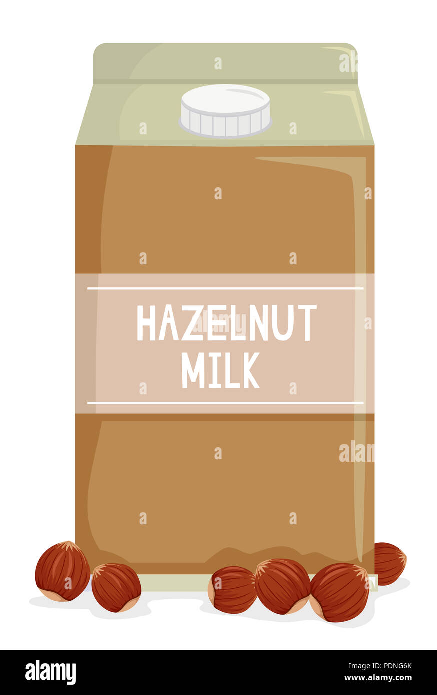 Illustration of a Hazel Nut Milk with Hazel Nuts Around It Stock Photo ...