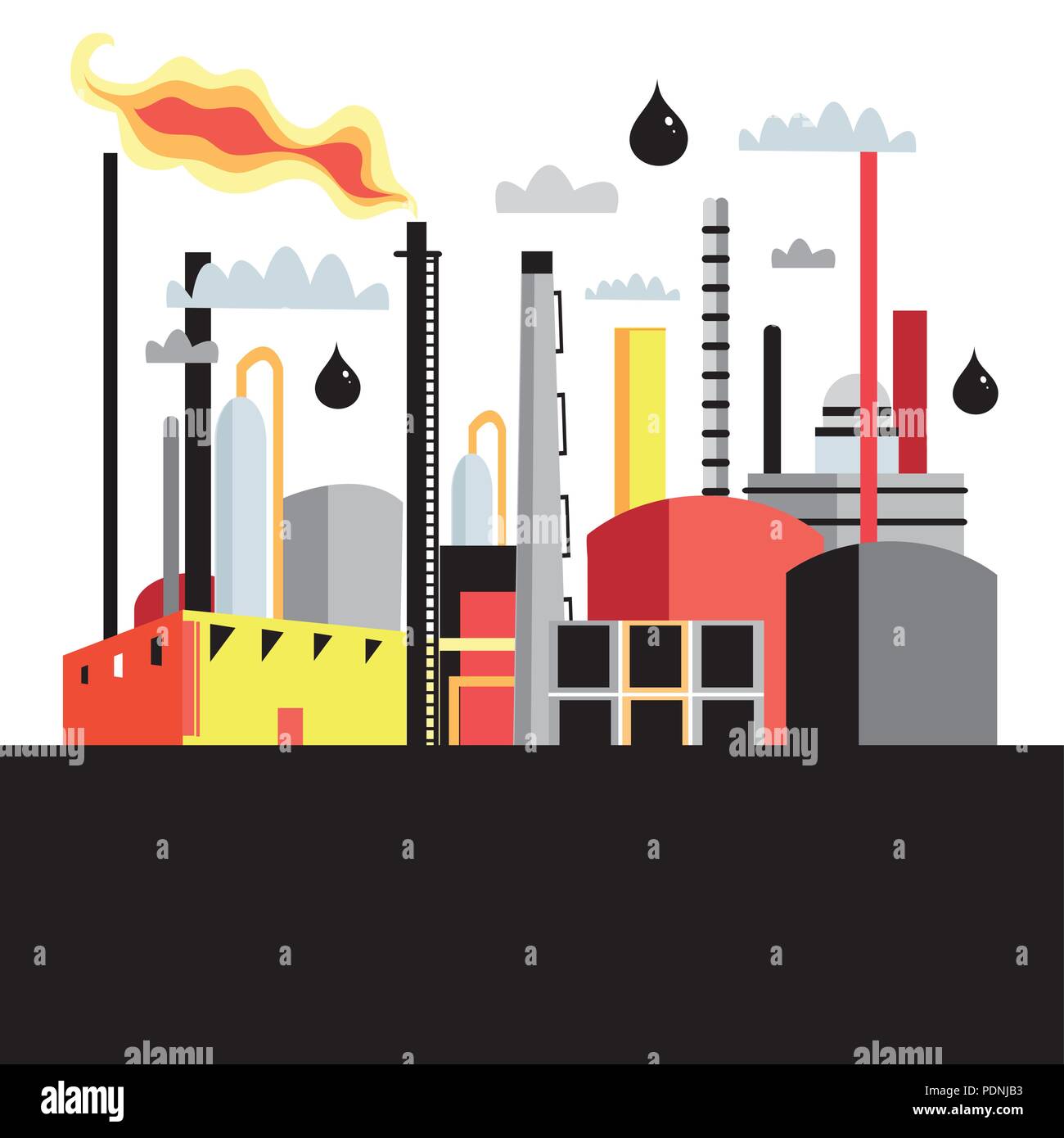 graphics petrochemical plant on a white background Stock Vector Image ...