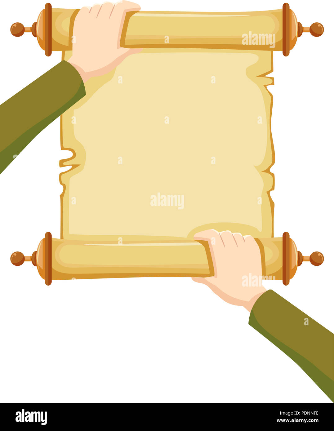 Illustration of Hands Opening an Old Blank Paper Scroll Stock Photo - Alamy Illustration of Hands Opening an Old Blank Paper Scroll Stock Photo - Alamy