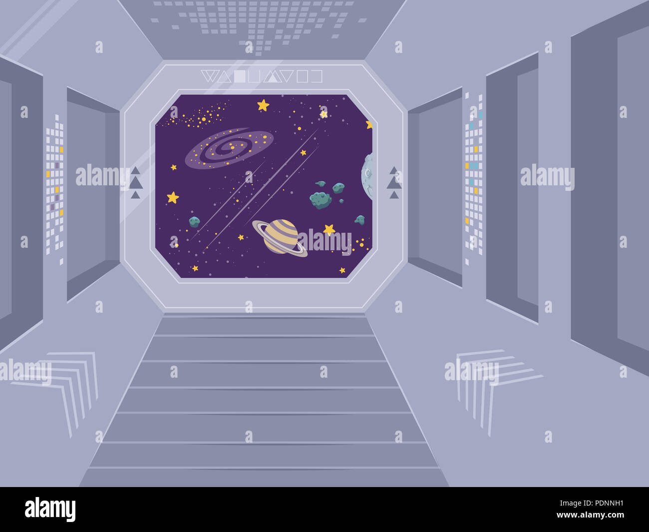Illustration of an Outer Space Ship Window with the Outer Space View ...