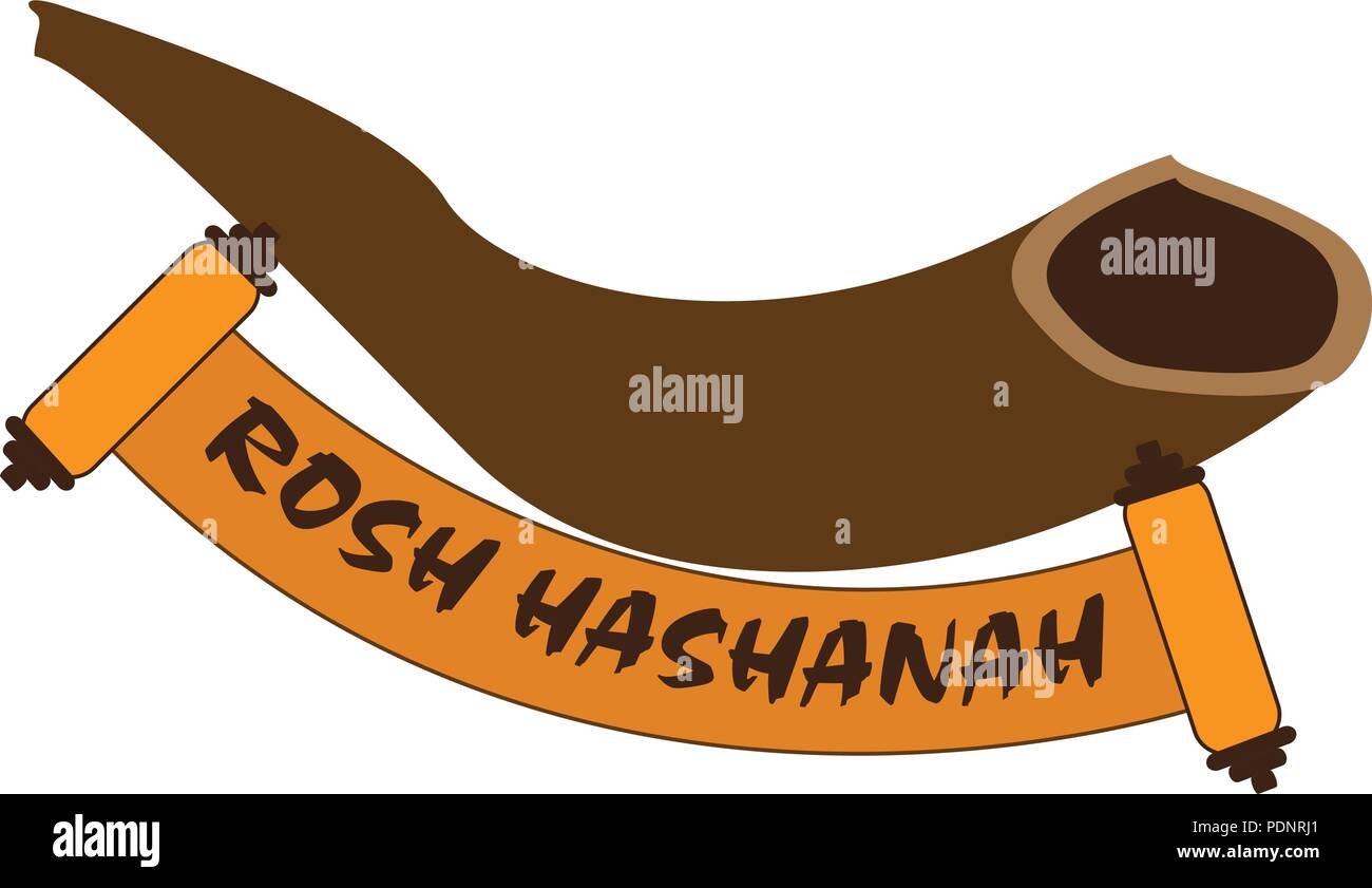 Isolated shofar icon with text. Rosh Hashanah Stock Vector Image & Art ...