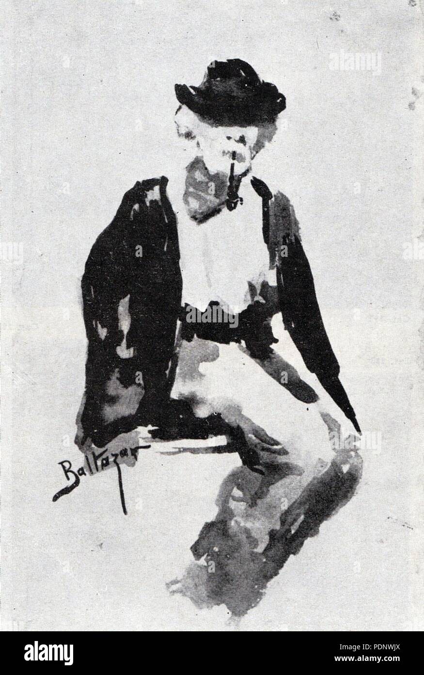 Apcar Baltazar - Grafica - Batran cu pipa Stock Photo - Alamy