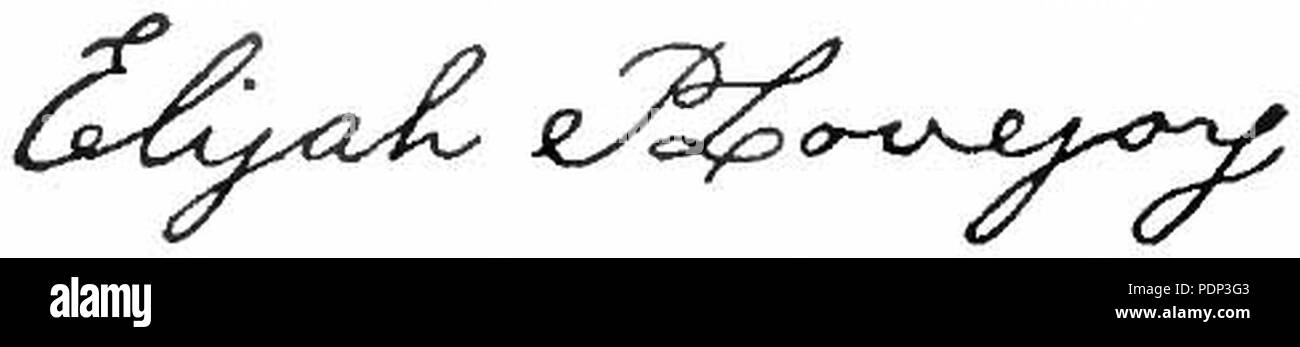 Appletons' Lovejoy Elijah Parish signature Stock Photo - Alamy