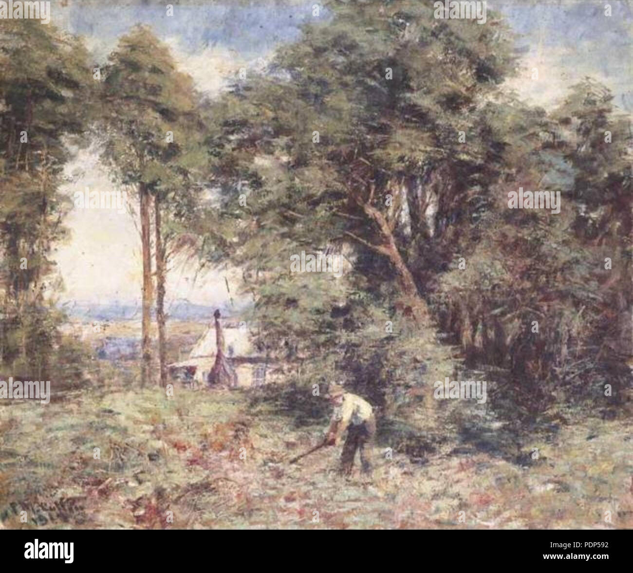 48 Frederick McCubbin - Labouring in the Bush Stock Photo - Alamy